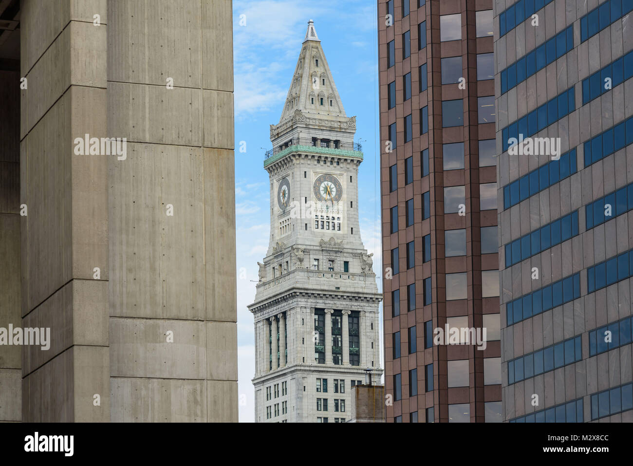 The tower of the custom house of Boston, the first skyscraper built in ...