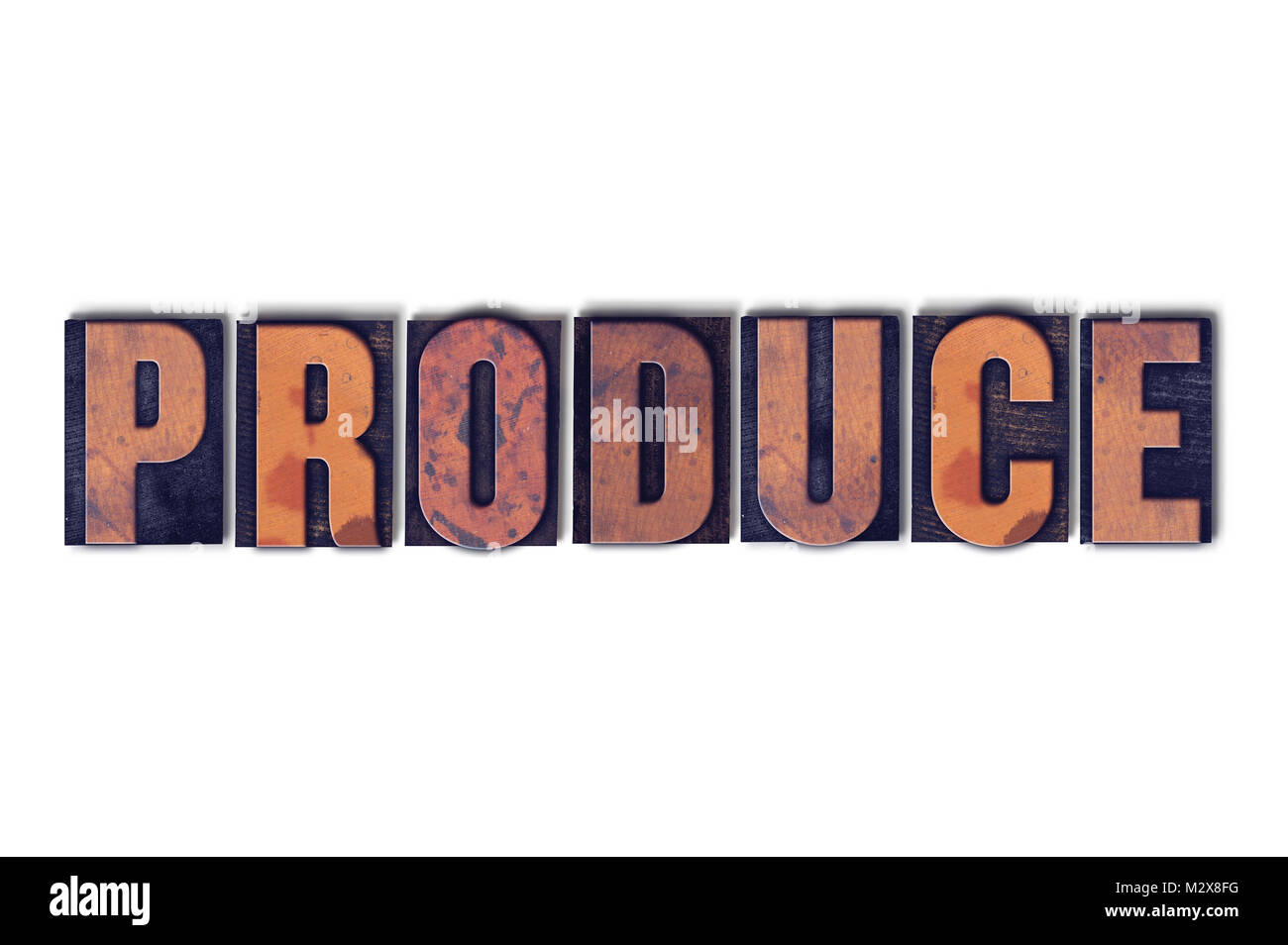 The word Produce concept and theme written in vintage wooden ...