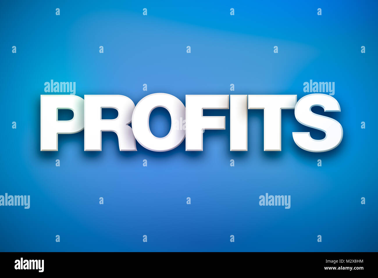 The word Profits concept written in white type on a colorful background ...