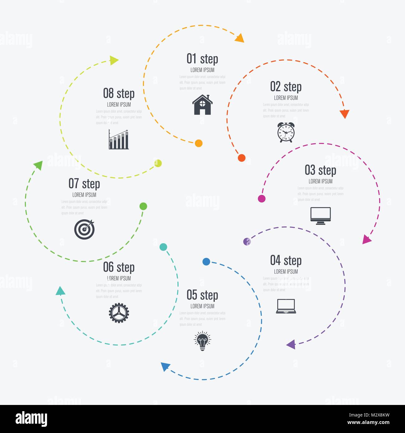 Infographics Template 8 Options With Circle Stock Vector Image And Art