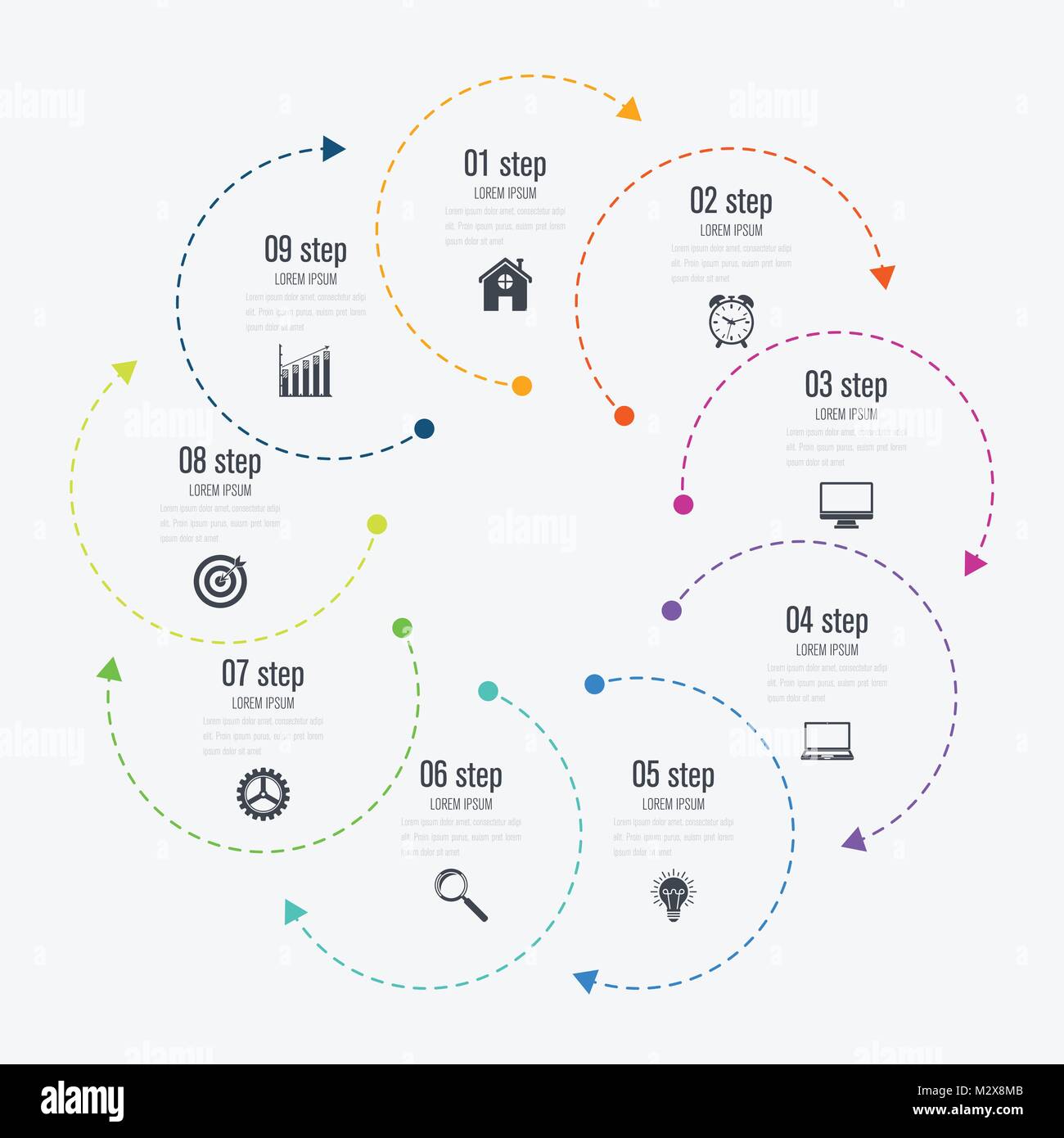 Template Infographic 9 Stock Vector Images - Alamy