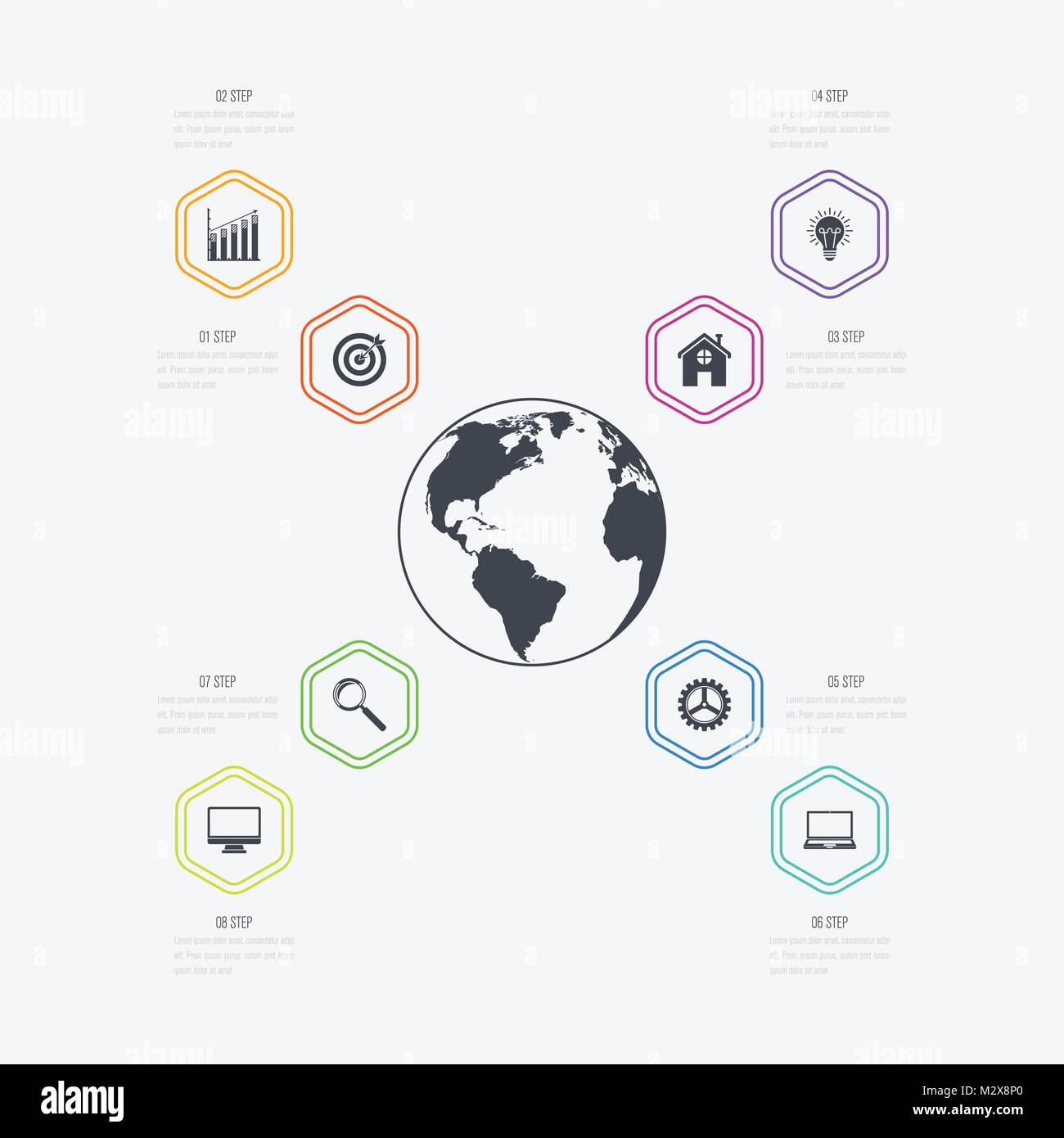 Vector illustration infographics 8 options Stock Vector Image & Art - Alamy
