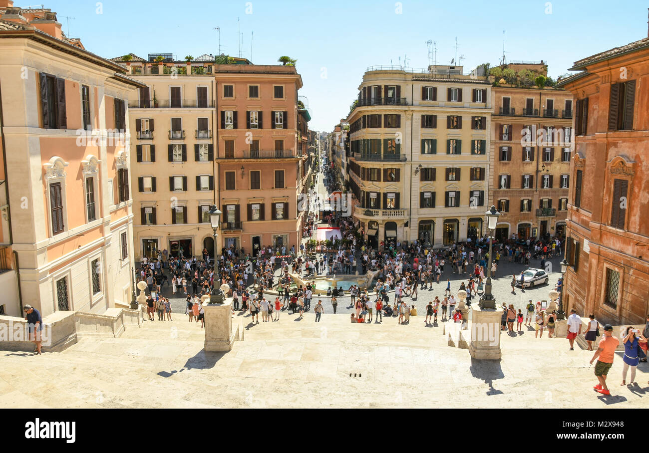 The Spanish Steps in Rome, Italy on a glorious summer day Stock Photo ...