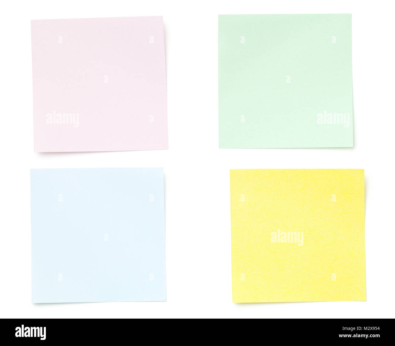 Sticky Post Note Paper Isolated on White Background. Pastel colors ...
