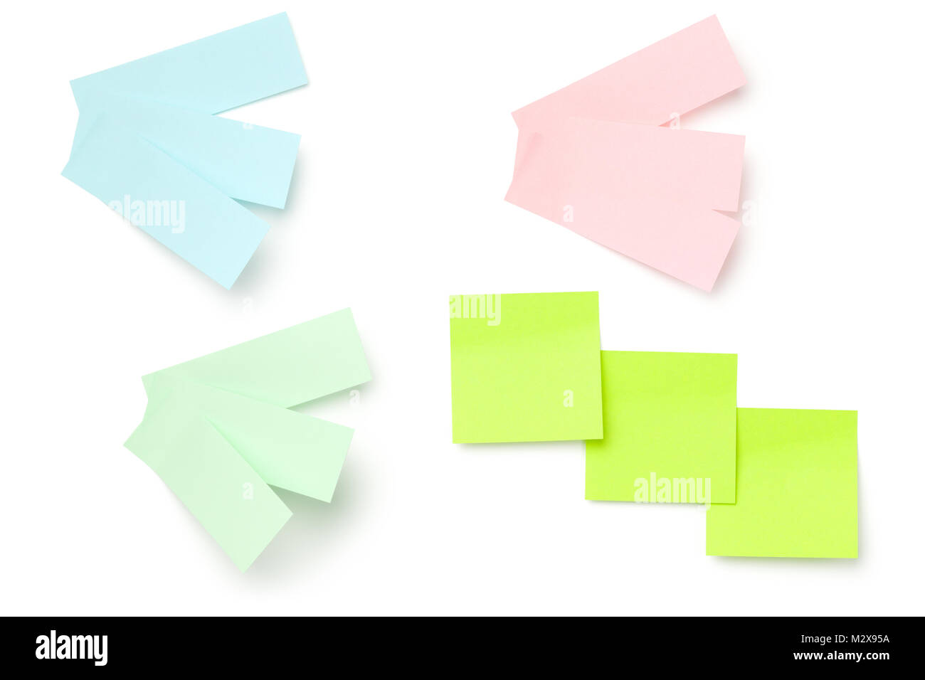 Sticky Post Note Paper Isolated on White Background. Pastel colors ...