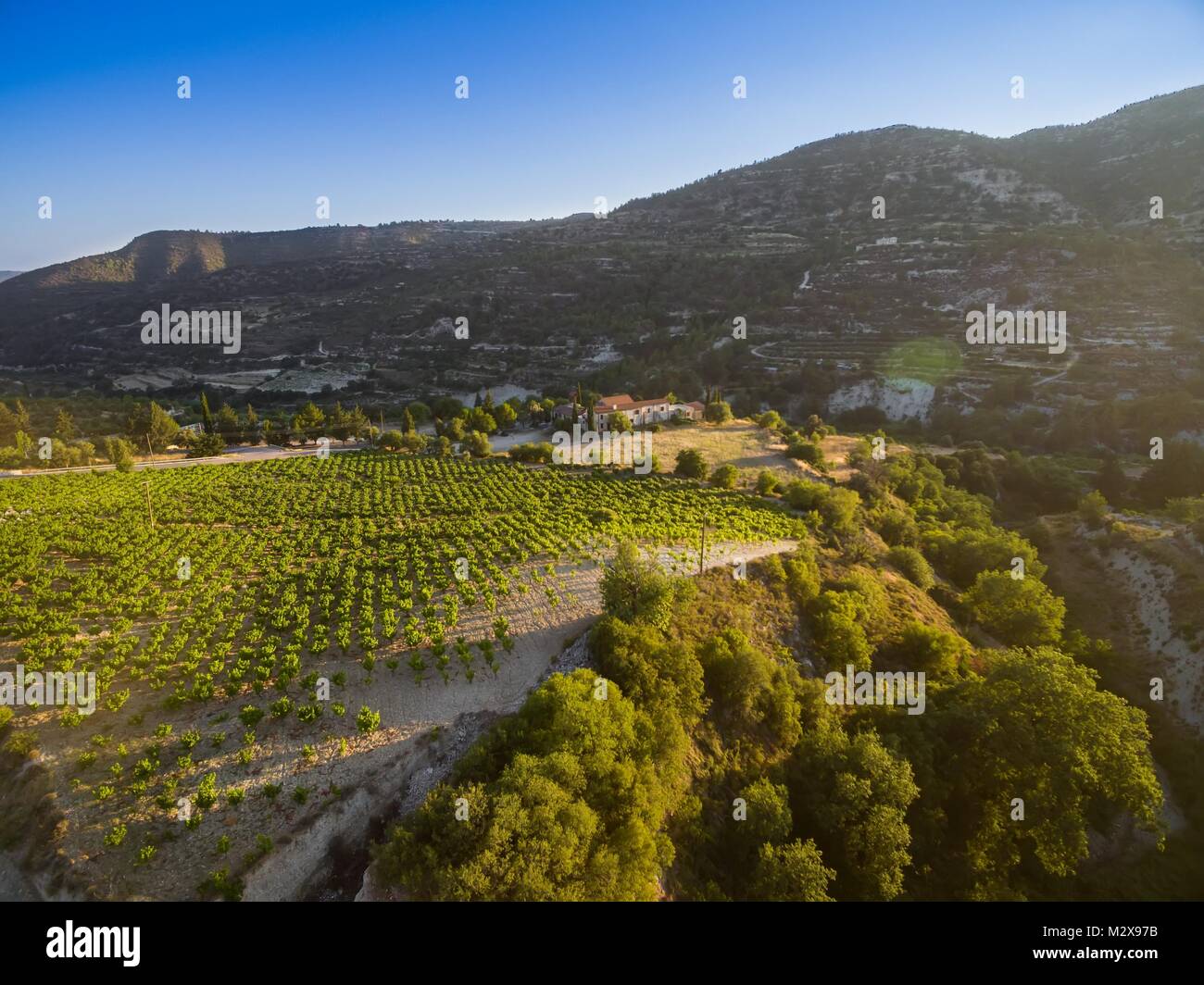 Aerial bird's eye view of Holy monastery of Archangel Michael ...