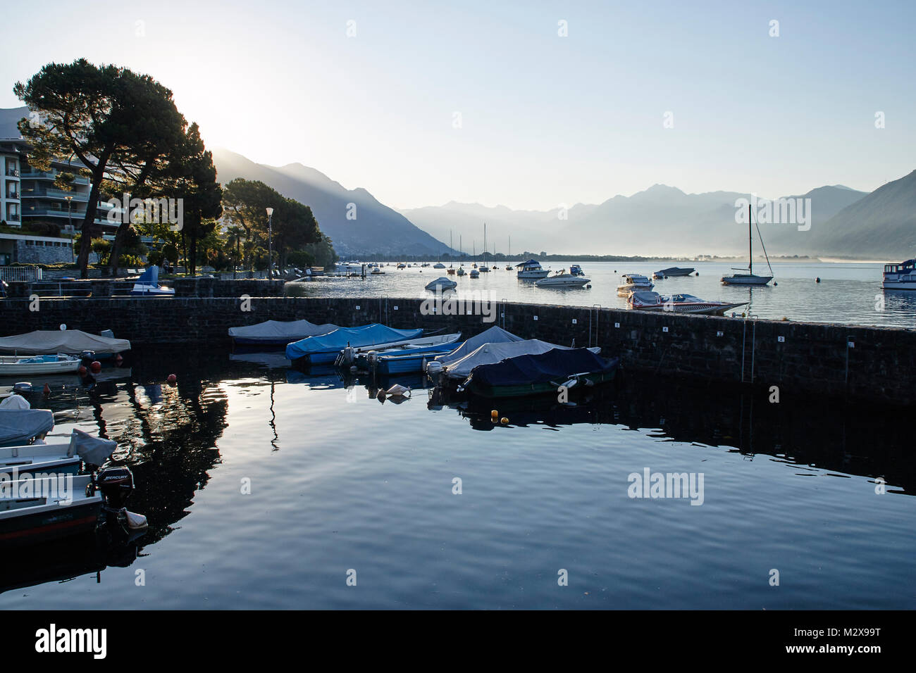Locarno, Lago Maggiore by sunrise Stock Photo - Alamy