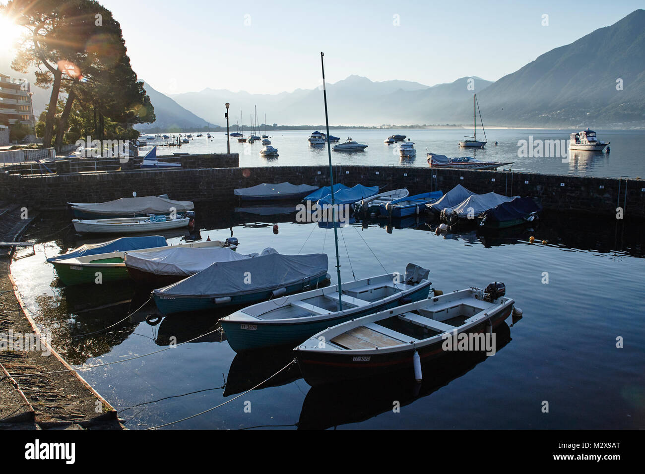 Locarno, Lago Maggiore by sunrise Stock Photo - Alamy