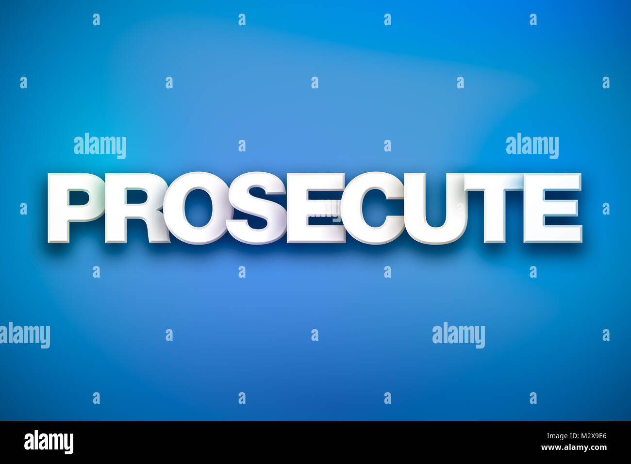 The word Prosecute concept written in white type on a colorful ...