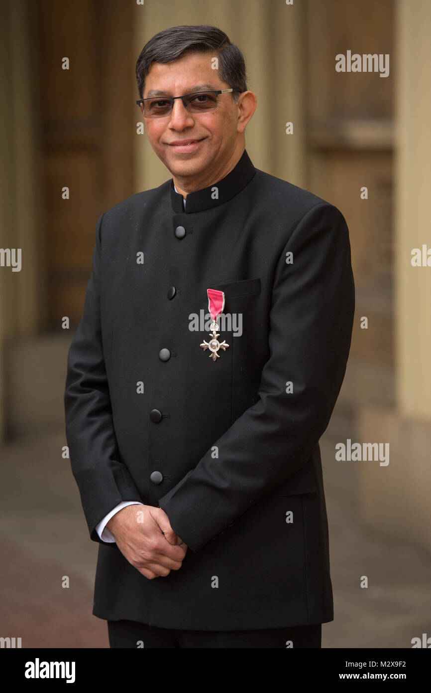 Majid Mukadam with his MBE medal, following an investiture ceremony at ...