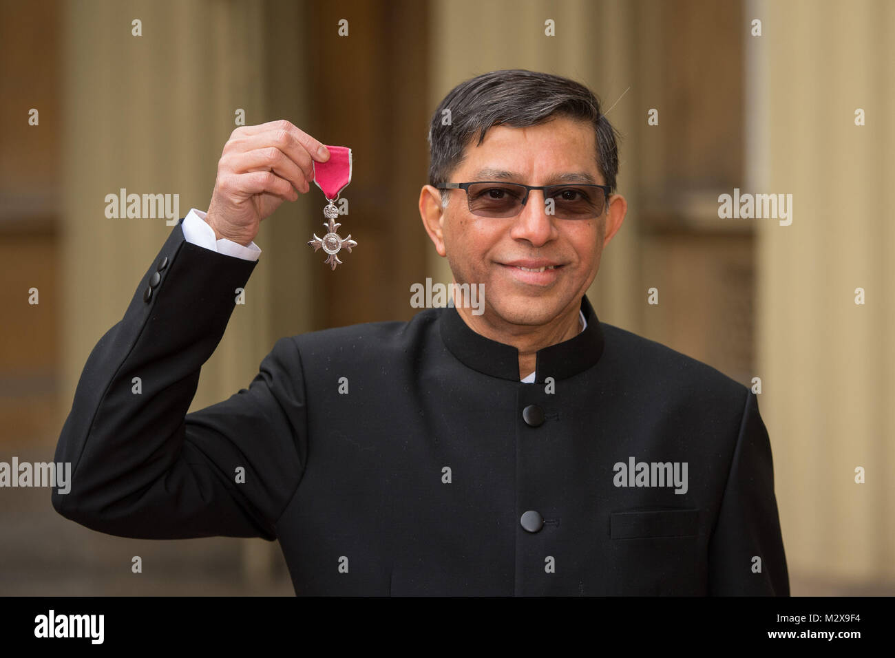 Majid Mukadam with his MBE medal, following an investiture ceremony at ...