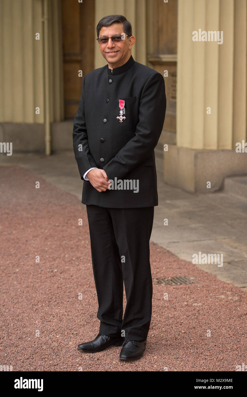 Majid Mukadam with his MBE medal, following an investiture ceremony at ...