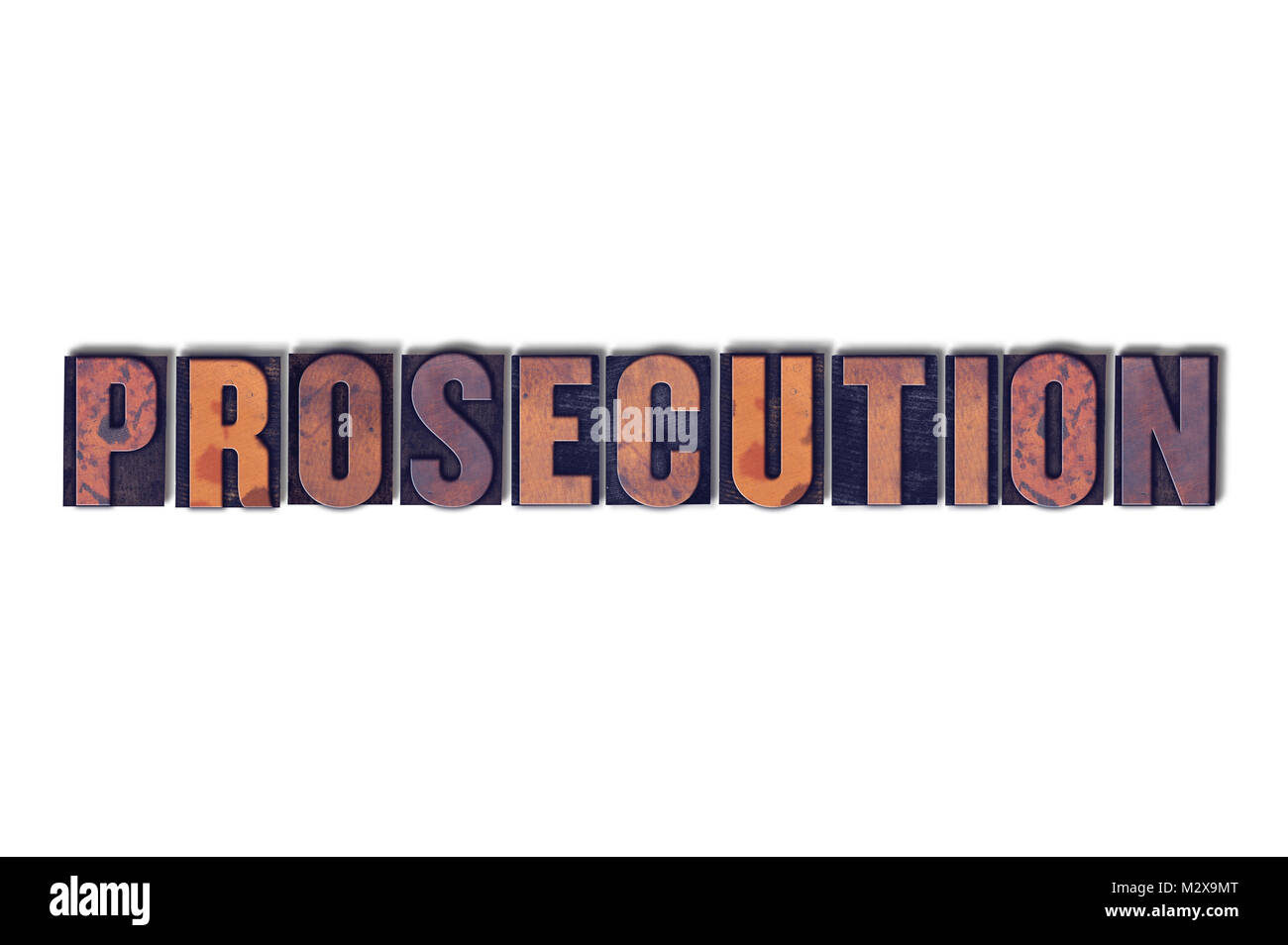 The word Prosecution concept and theme written in vintage wooden ...