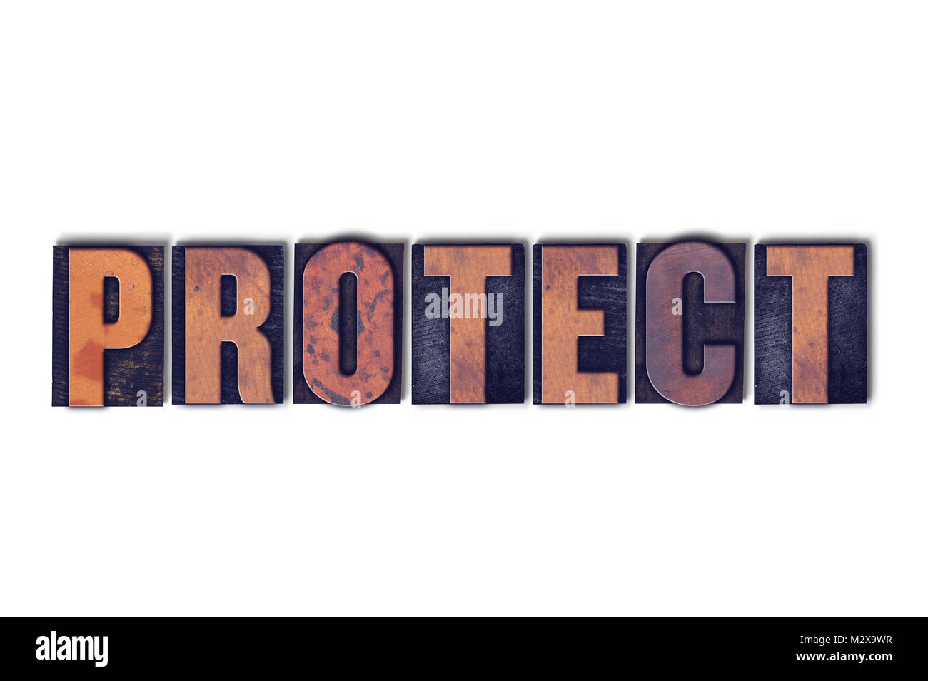 The word Protect concept and theme written in vintage wooden ...