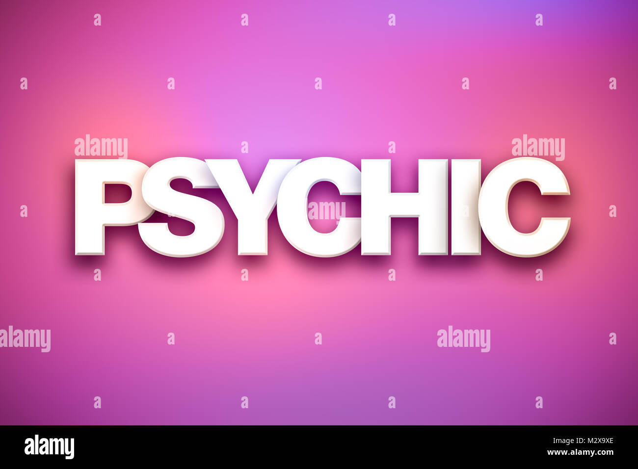 The word Psychic concept written in white type on a colorful background ...