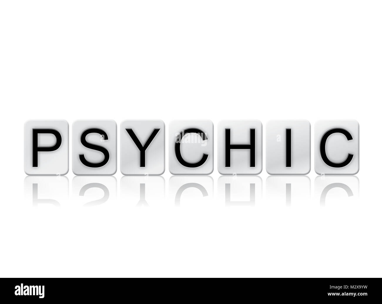 The word Psychic concept and theme written in white tiles and isolated ...