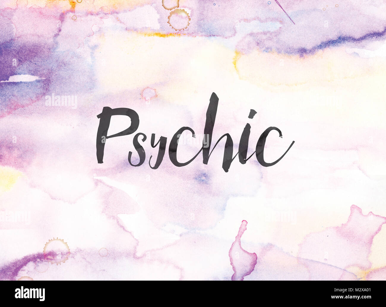 The word Psychic concept and theme written in black ink on a colorful ...