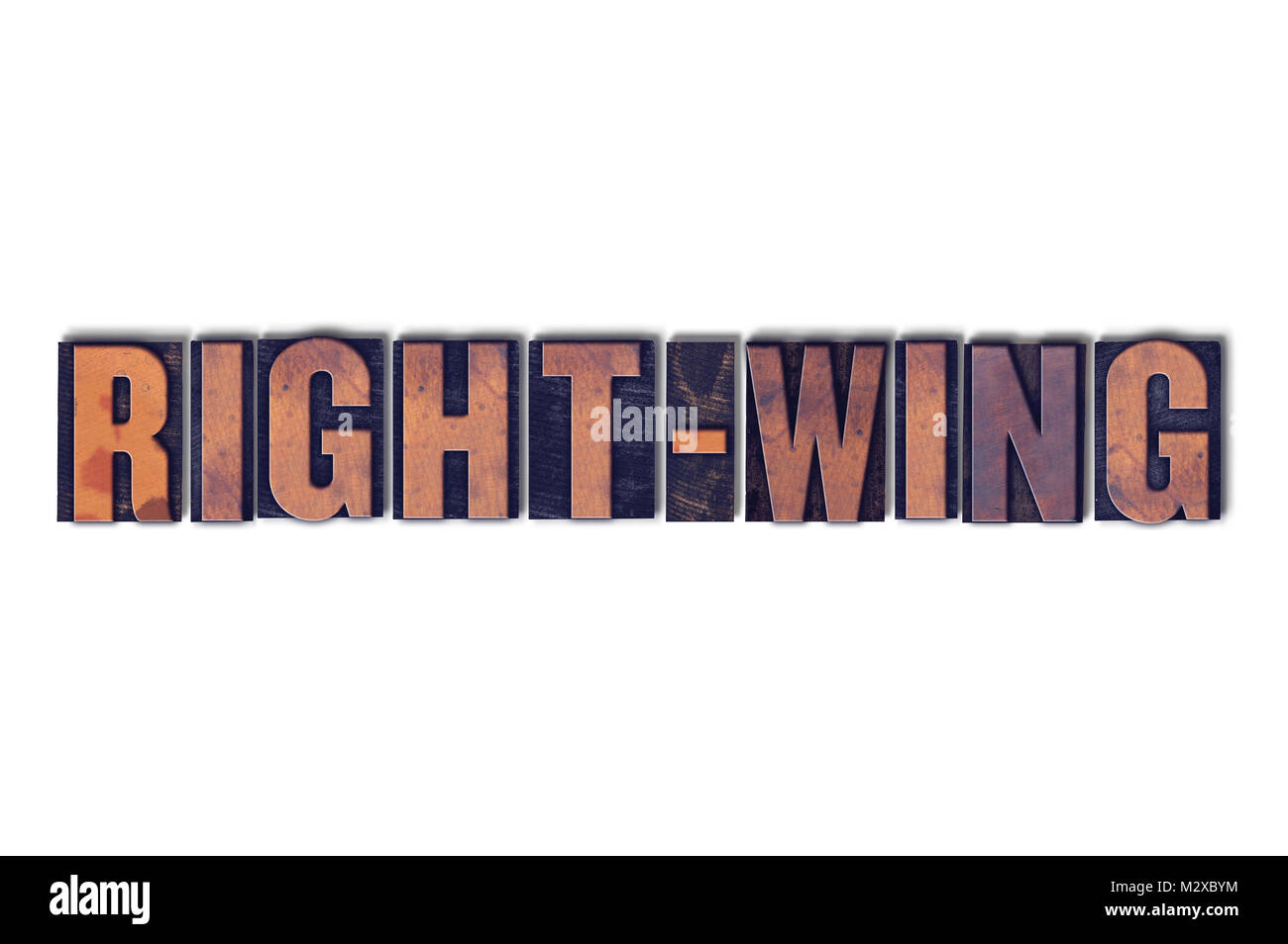 The word Right-Wing concept and theme written in vintage wooden ...