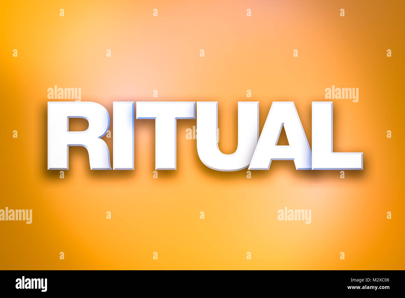 The word Ritual concept written in white type on a colorful background ...