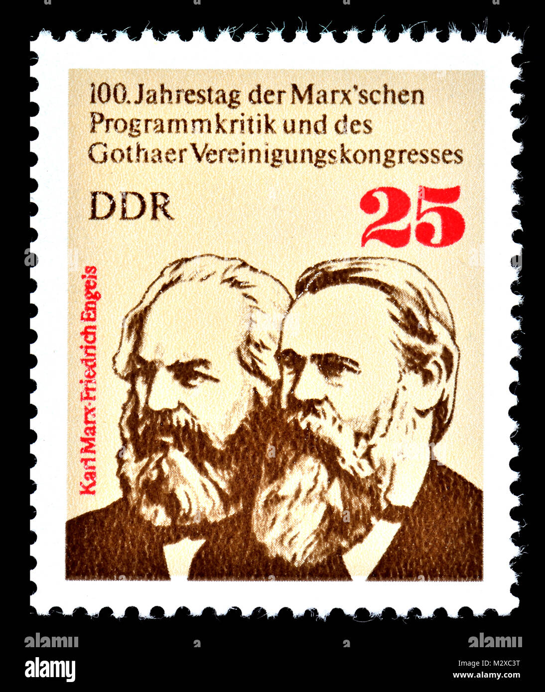 East German postage stamp (1975) : 100th anniversary of the Karl Marx's ...