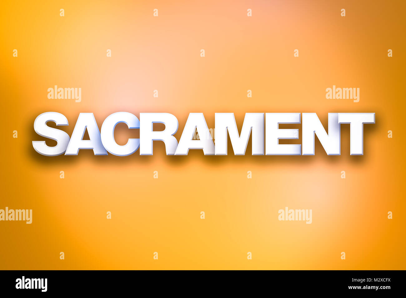 The word Sacrament concept written in white type on a colorful ...
