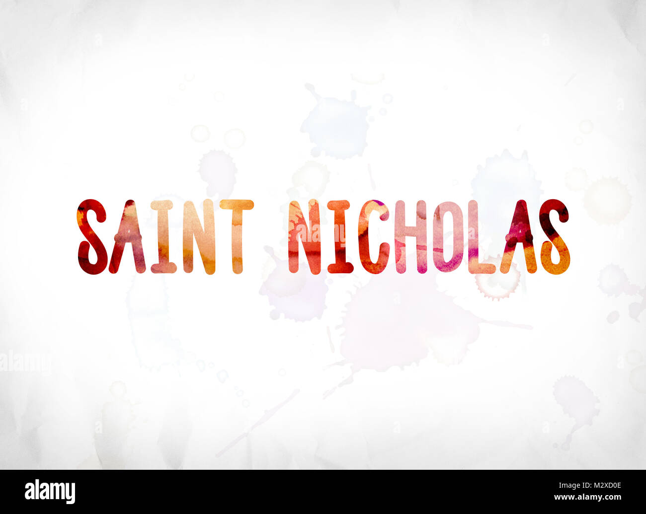 The words Saint Nicholas concept and theme painted in colorful ...