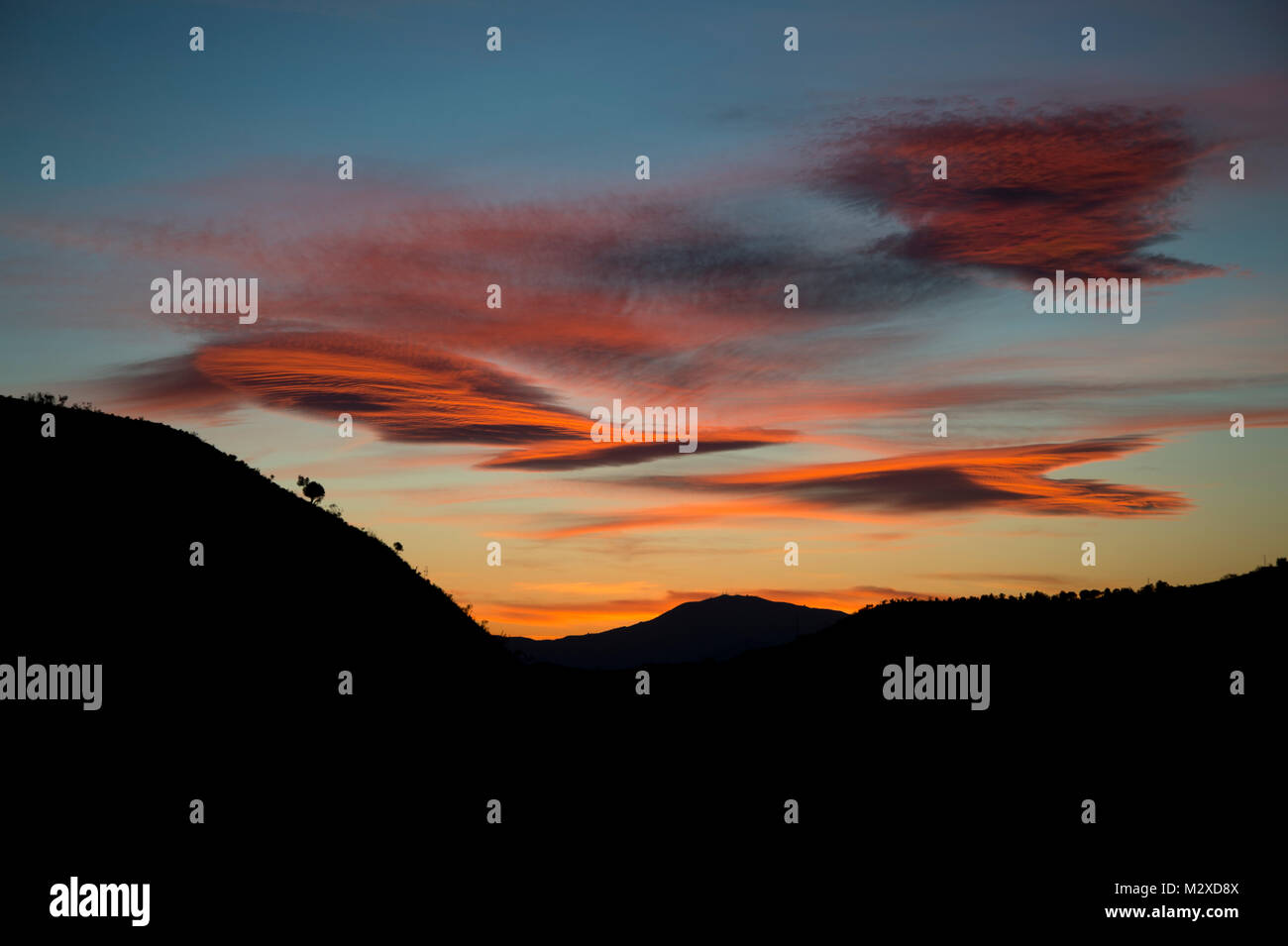 Spain. Costa del Sol. Sunset Stock Photo - Alamy