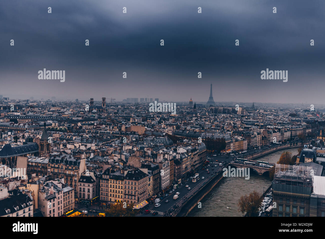 Paris, France - Nov 28, 2013: Aerial view of Paris City from the top of ...