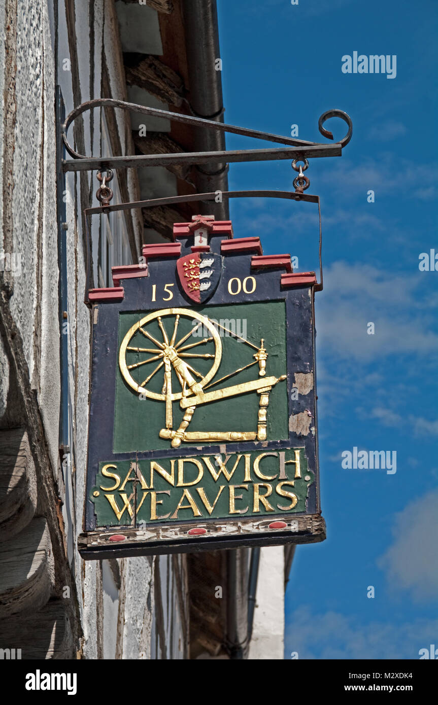 Sandwich, Kent, Sandwich Weavers Sign, England Stock Photo - Alamy