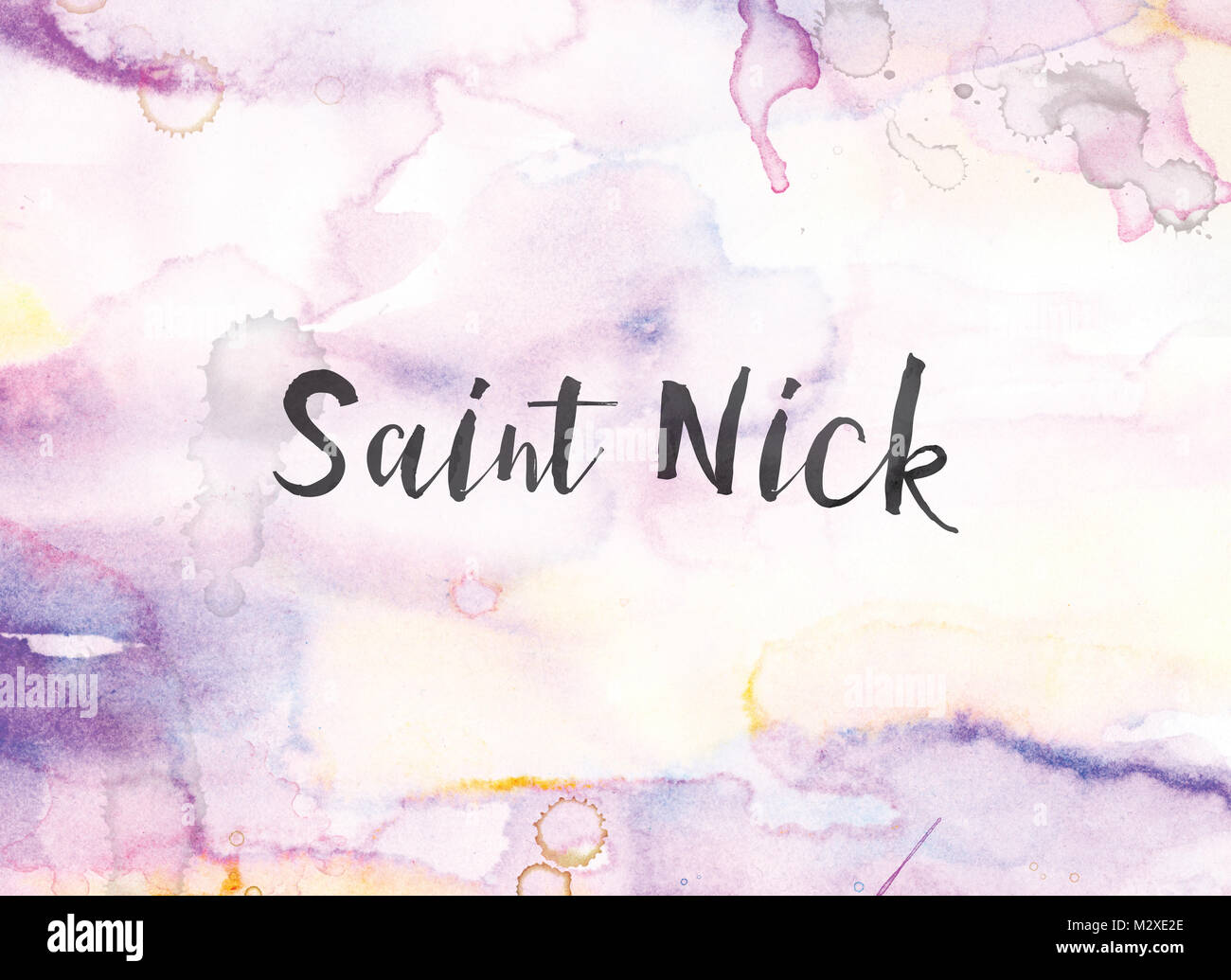 The words Saint Nick concept and theme written in black ink on a ...
