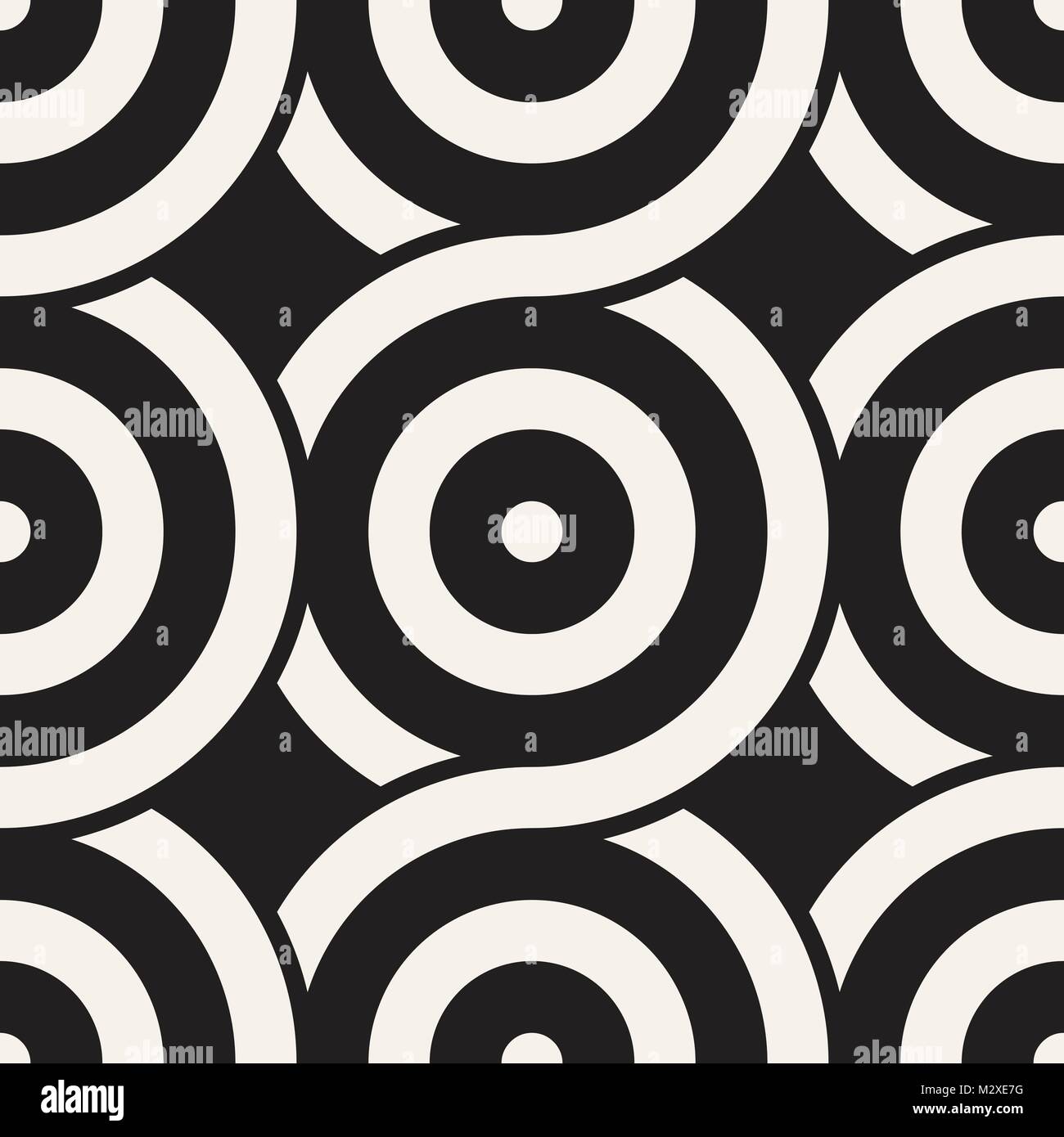 Vector seamless rounded lines texture. Modern geometric circular shape ...