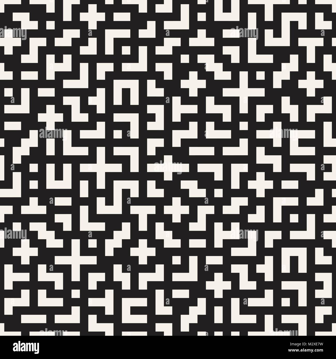 Seamless vector chaotic pattern. Randomly scattered geometric shapes ...