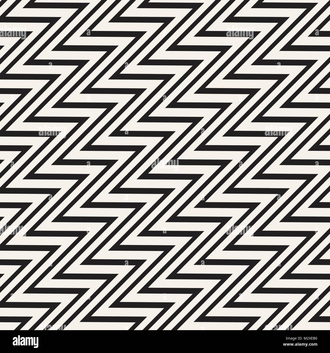 Zigzag lines surface. Jagged stripes seamless pattern. Vector design with triangular waves ...