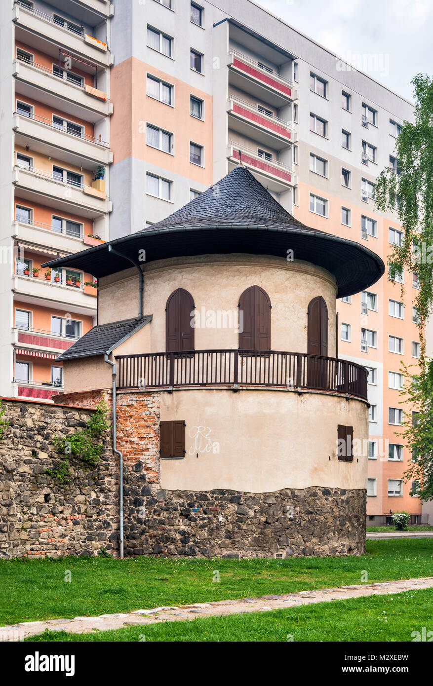 Pulverturm (Powder Tower), defensive wall, high rise apartment building ...