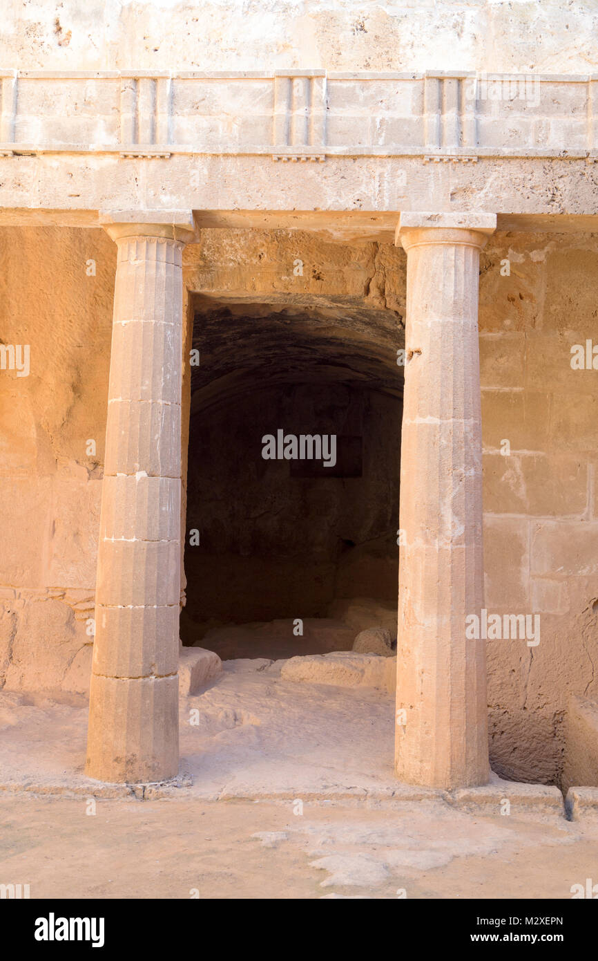 Cyprus, Pathos, hewn burial chambers at the Tombs of the Kings Stock ...