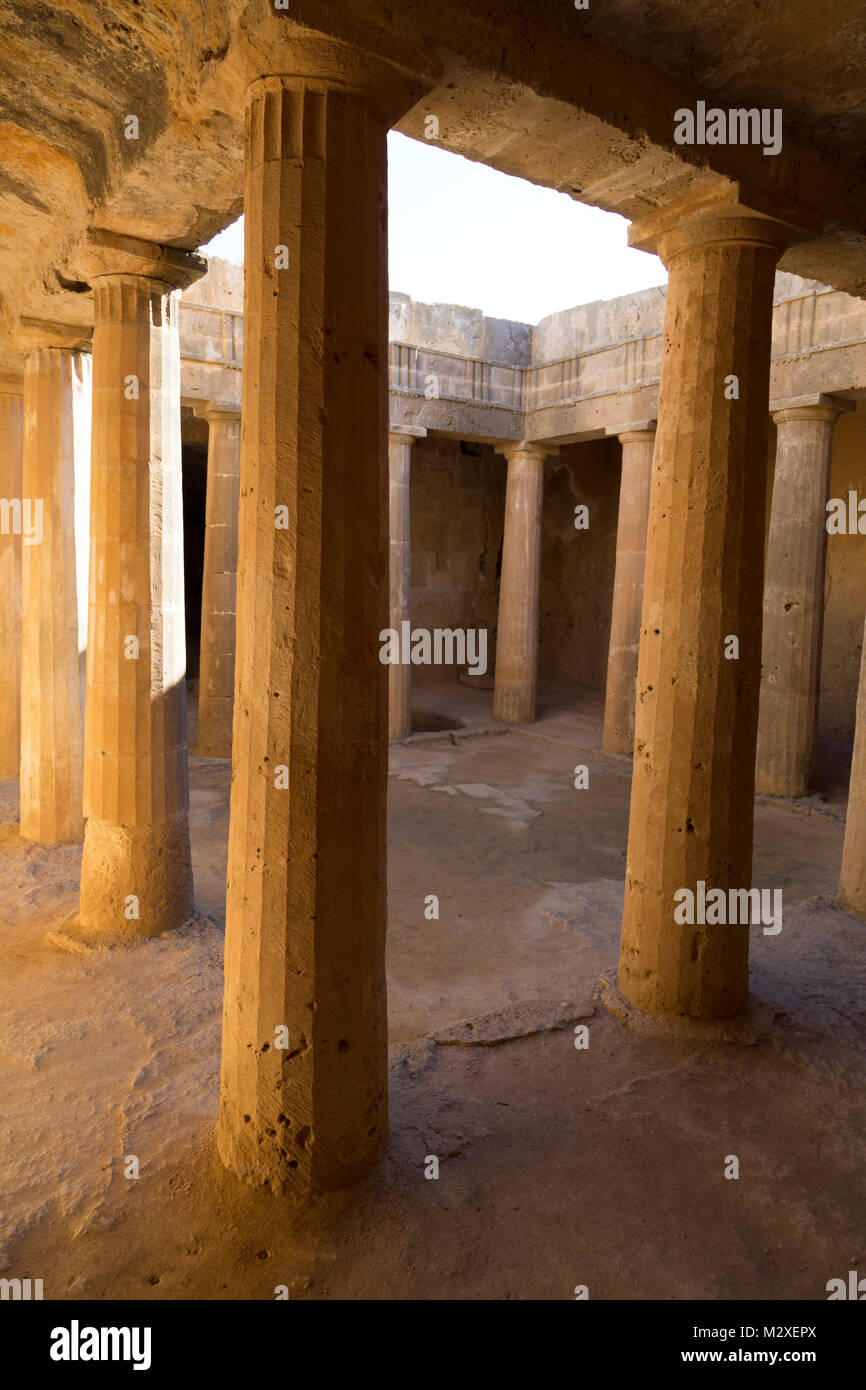Cyprus, Pathos, hewn burial chambers at the Tombs of the Kings Stock ...