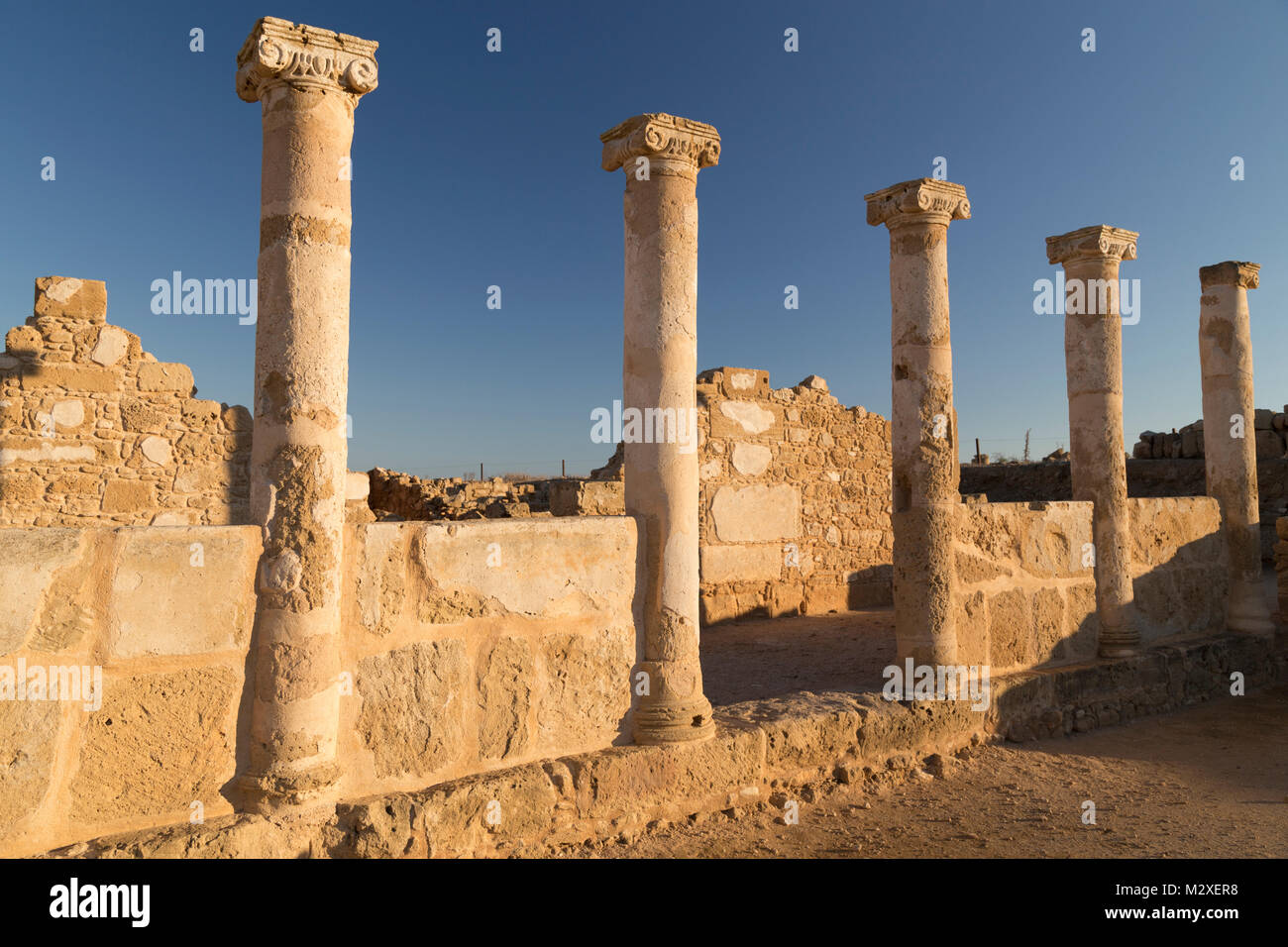 Cyprus, Pathos, Roman pillars at the Archaeological site of Kato Pathos ...