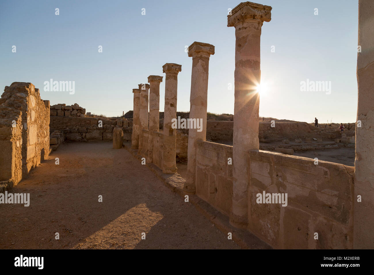 Cyprus, Pathos, Roman pillars at the Archaeological site of Kato Pathos ...