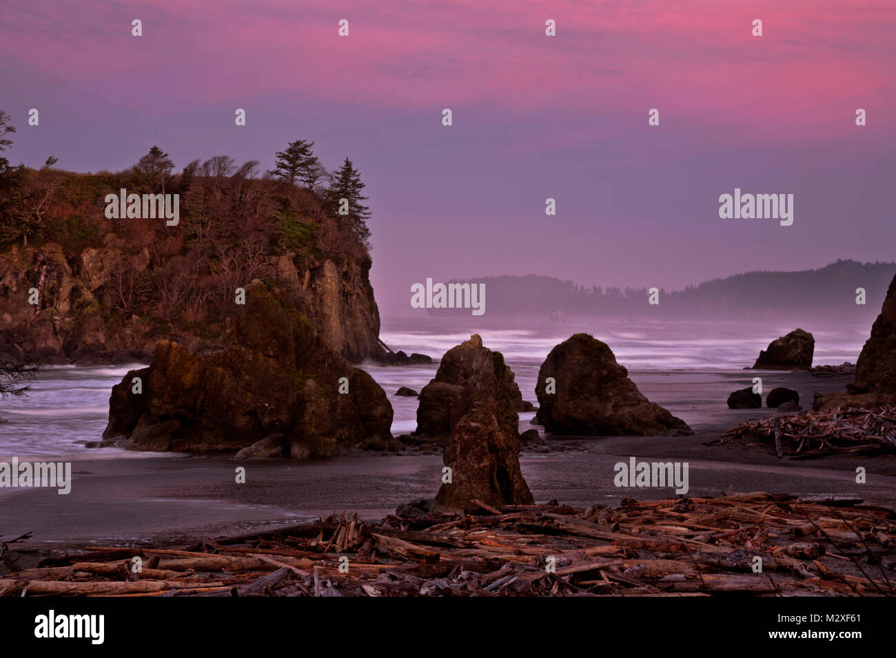 WA13263-00...WASHINGTON - Sunrise at Ruby Beach on the Pacific Coast in ...