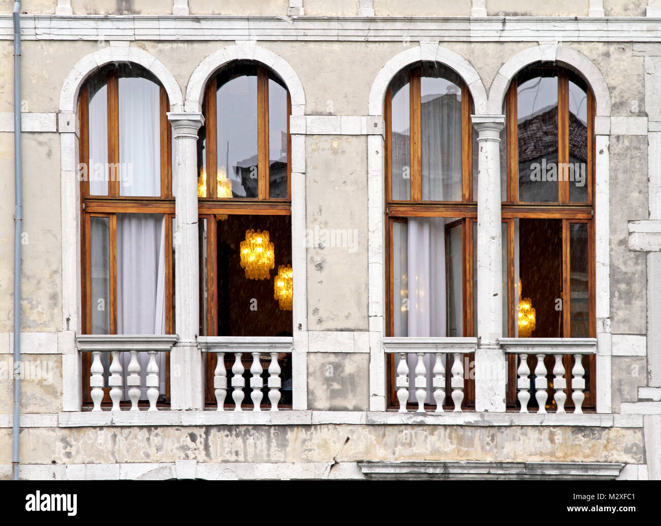 Exterior Venice exterior architecture with open windows Stock Photo - Alamy