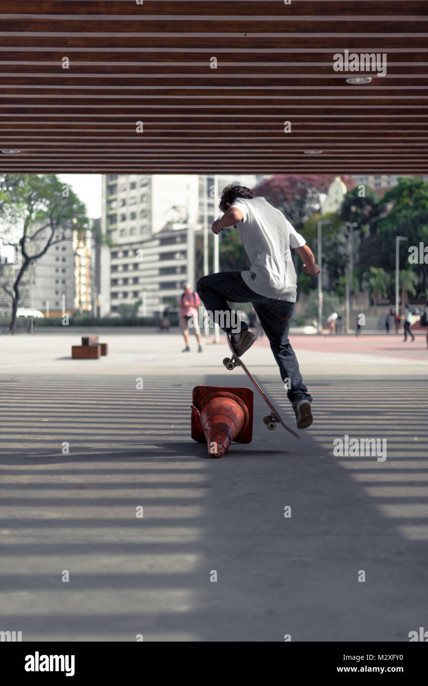 SAO PAULO, BRAZIL - OCTOBER 05, 2014: Vertical picture of brazilian man ...