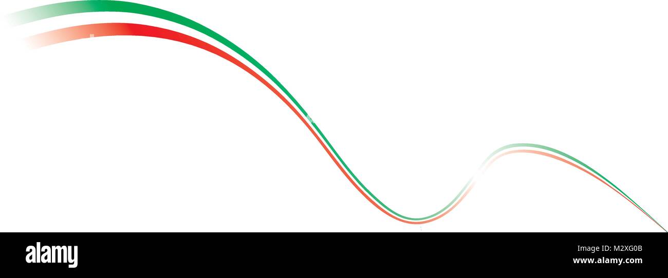 Stylized Italian flag. Italian flag, tricolor. Vector illustration ...