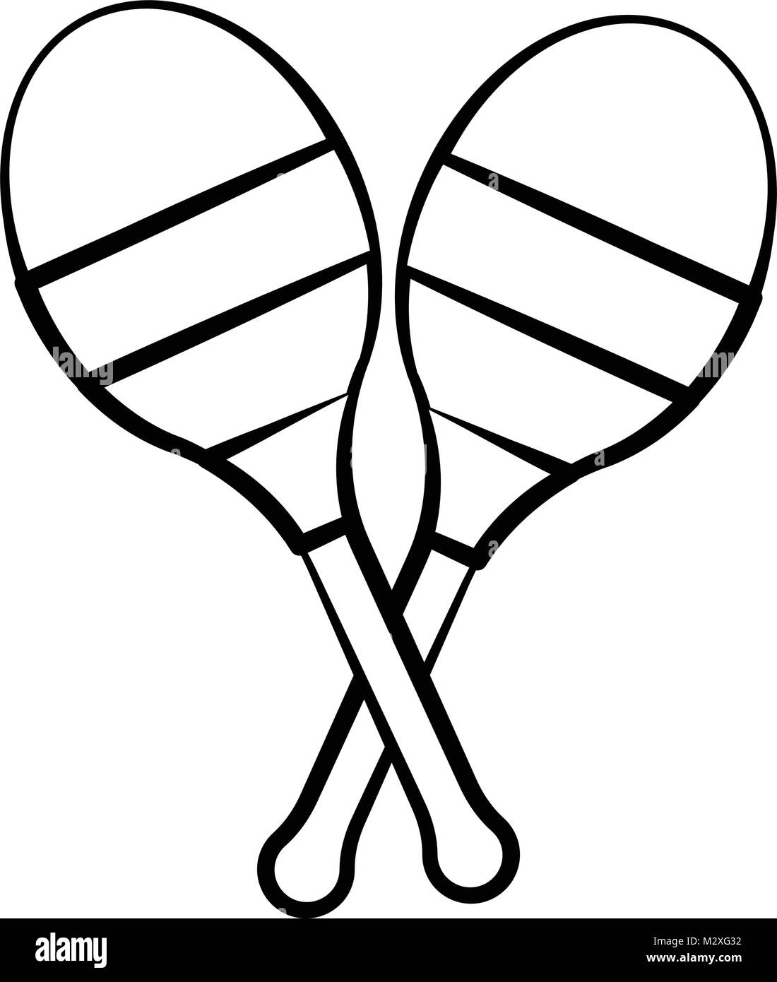 Pair of maracas outline. Musical instrument Stock Vector Image & Art ...