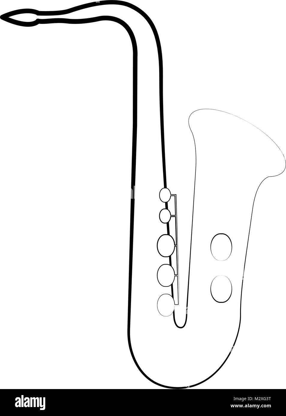 Isolated saxophone outline. Musical instrument Stock Vector Image & Art ...