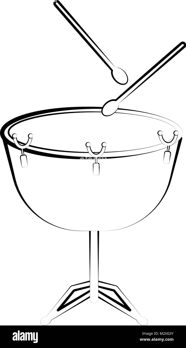 Isolated drum outline. Musical instrument Stock Vector Image & Art - Alamy
