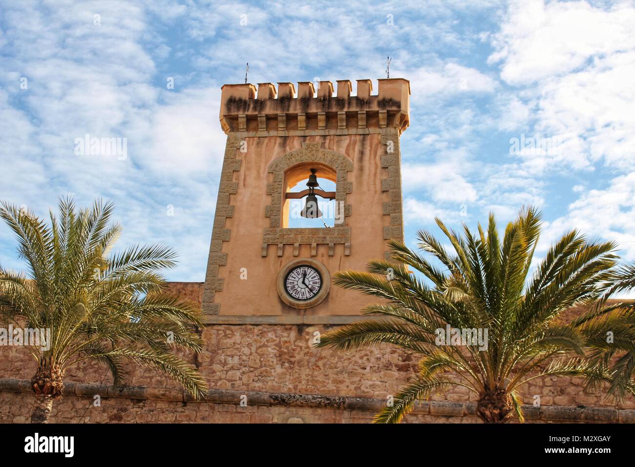 Fortress castle of the fishing village of Santa Pola, Alicante, Spain ...
