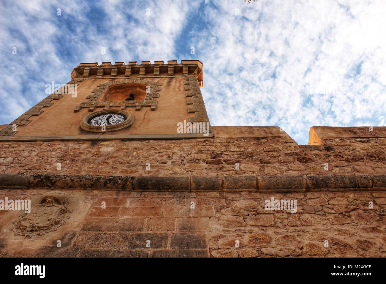 Fortress castle of the fishing village of Santa Pola, Alicante, Spain ...