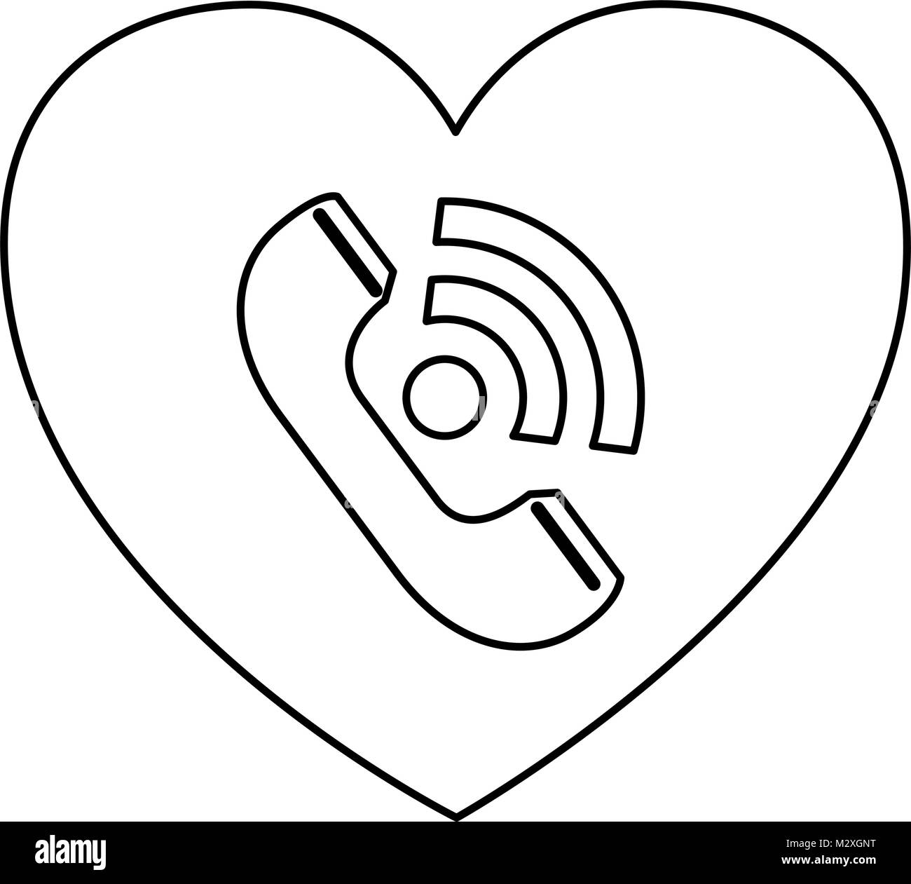 heart with telephone service Stock Vector Image & Art - Alamy
