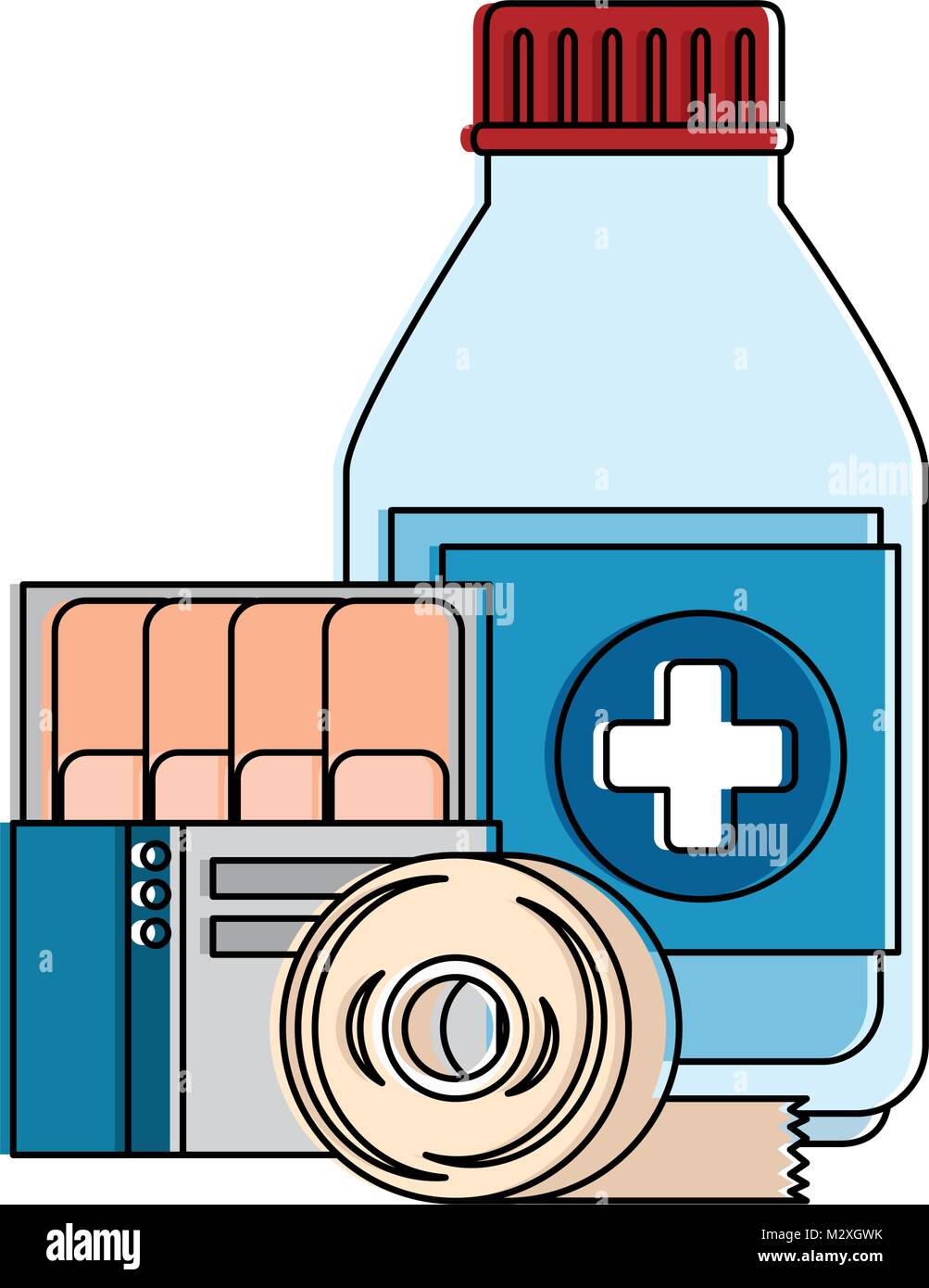 medicine bottle with bandages Stock Vector Image & Art - Alamy