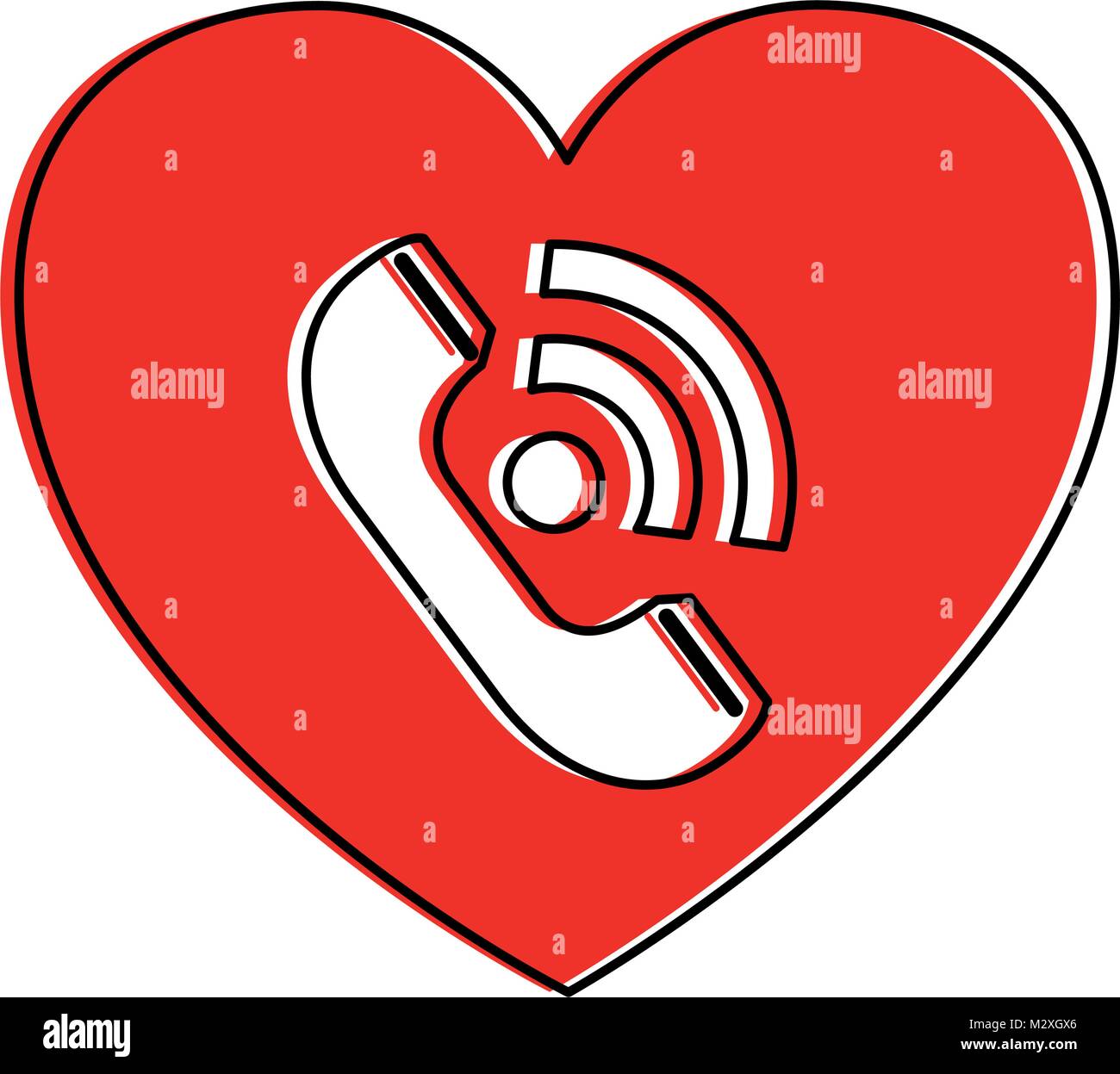 heart with telephone service Stock Vector Image & Art - Alamy